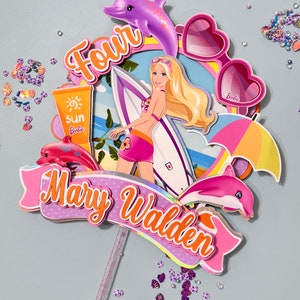 Magic Dolphin Cake Topper, Doll Cake Topper, Pool Party Cake Topper ...