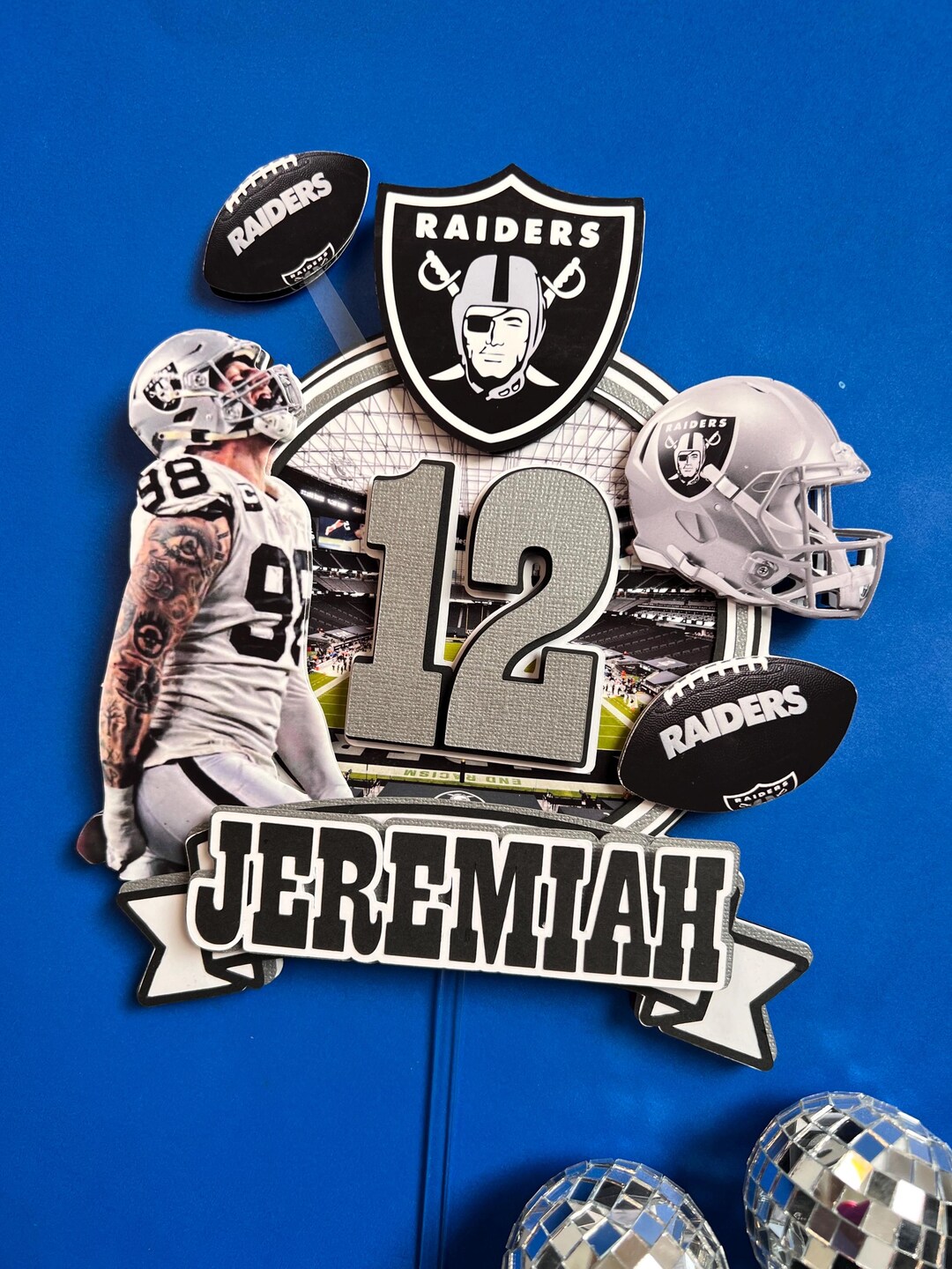 Raiders Cake Topper, NFL Cake Topper, Deporte Cake Topper, Football ...