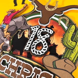 Bull Ridding Cake Topper, Rodeo Cake Topper, Cow Boy Cake Topper ...