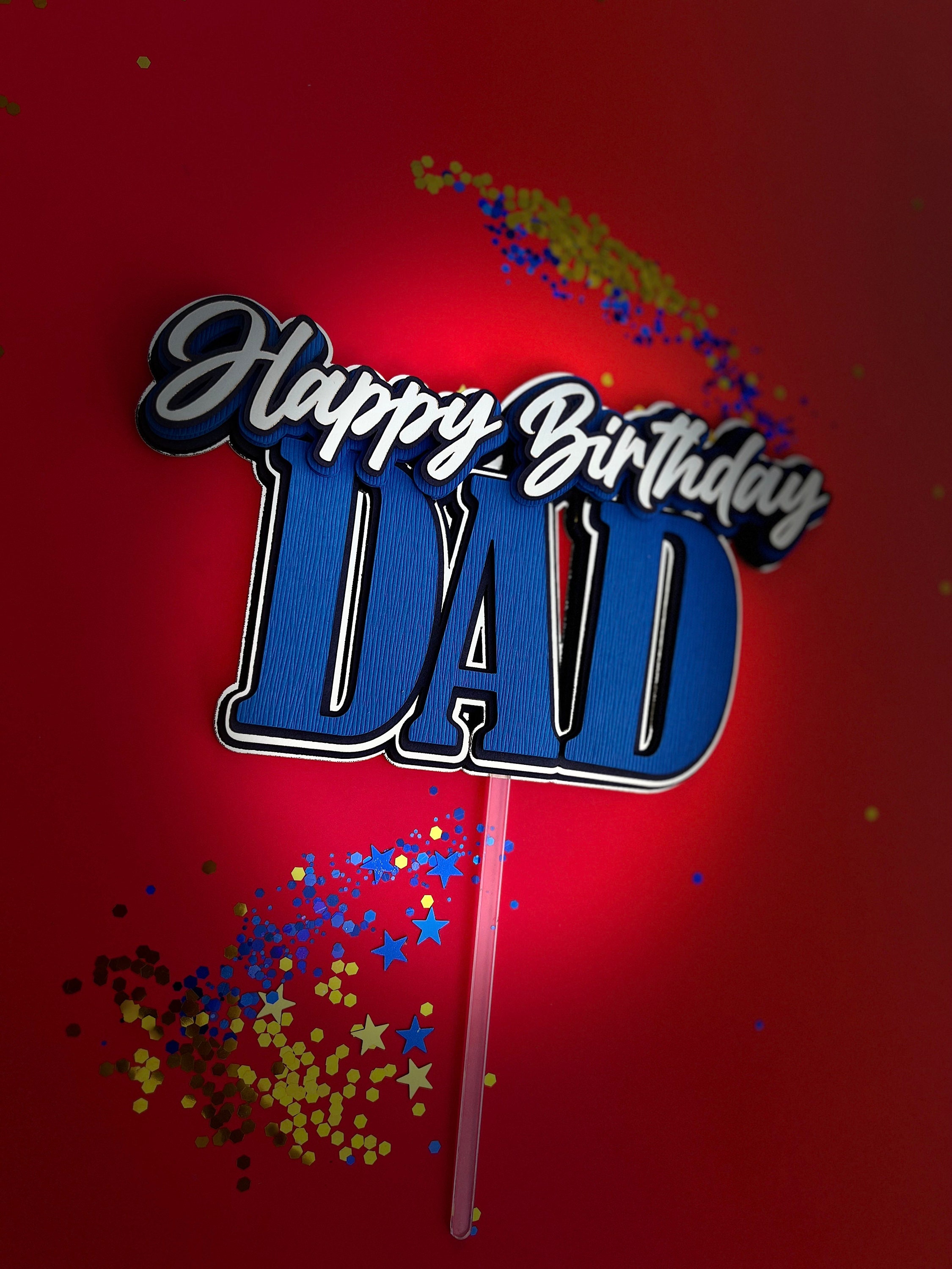 Dad Cake Topper 3D, Name Toppers, Das 3D Cake Topper , Dad Party ...