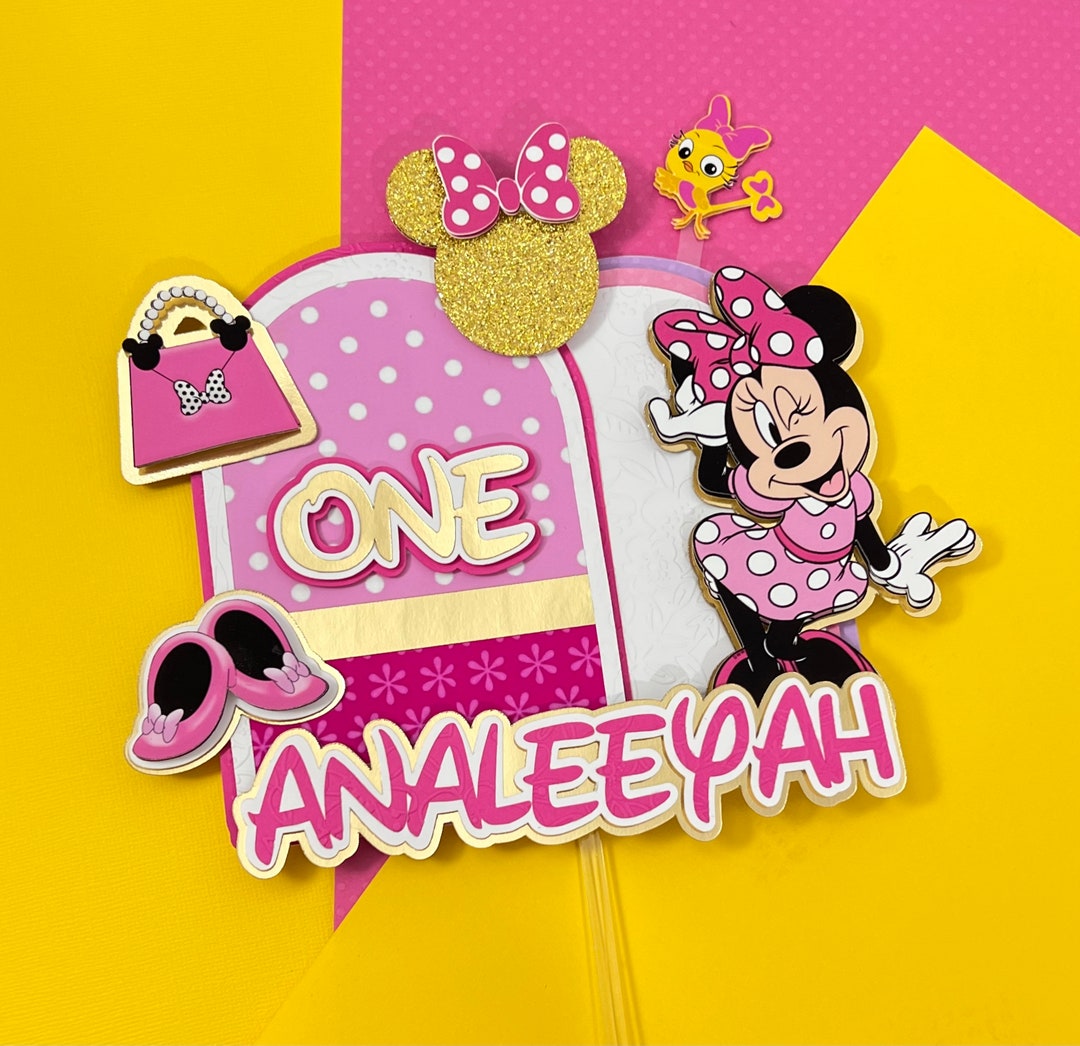 Minnie Mouse Inspired Cake Topper Minnie Cake Topper Minnie - Etsy
