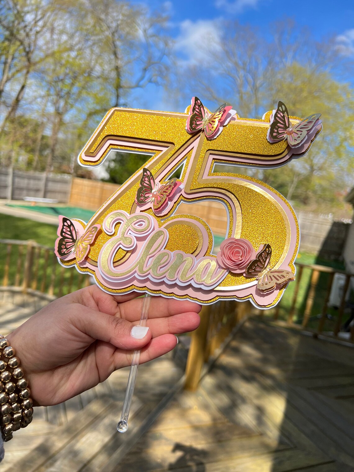 Number Cake Topper Butterflies Cake Topper Adults Cake - Etsy