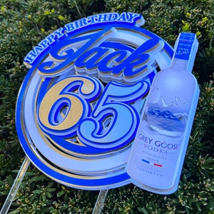 Grey Goose Cake Topper, Adults Cake Topper, Alcohol Cake Topper, Vodka ...