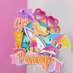 Magic Dolphin Cake Topper, Doll Cake Topper, Pool Party Cake Topper ...