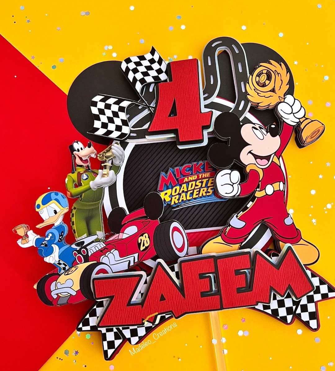 Mickey Mouse and the Roadster Racers Cake Topper, Cake Topper Mickey ...