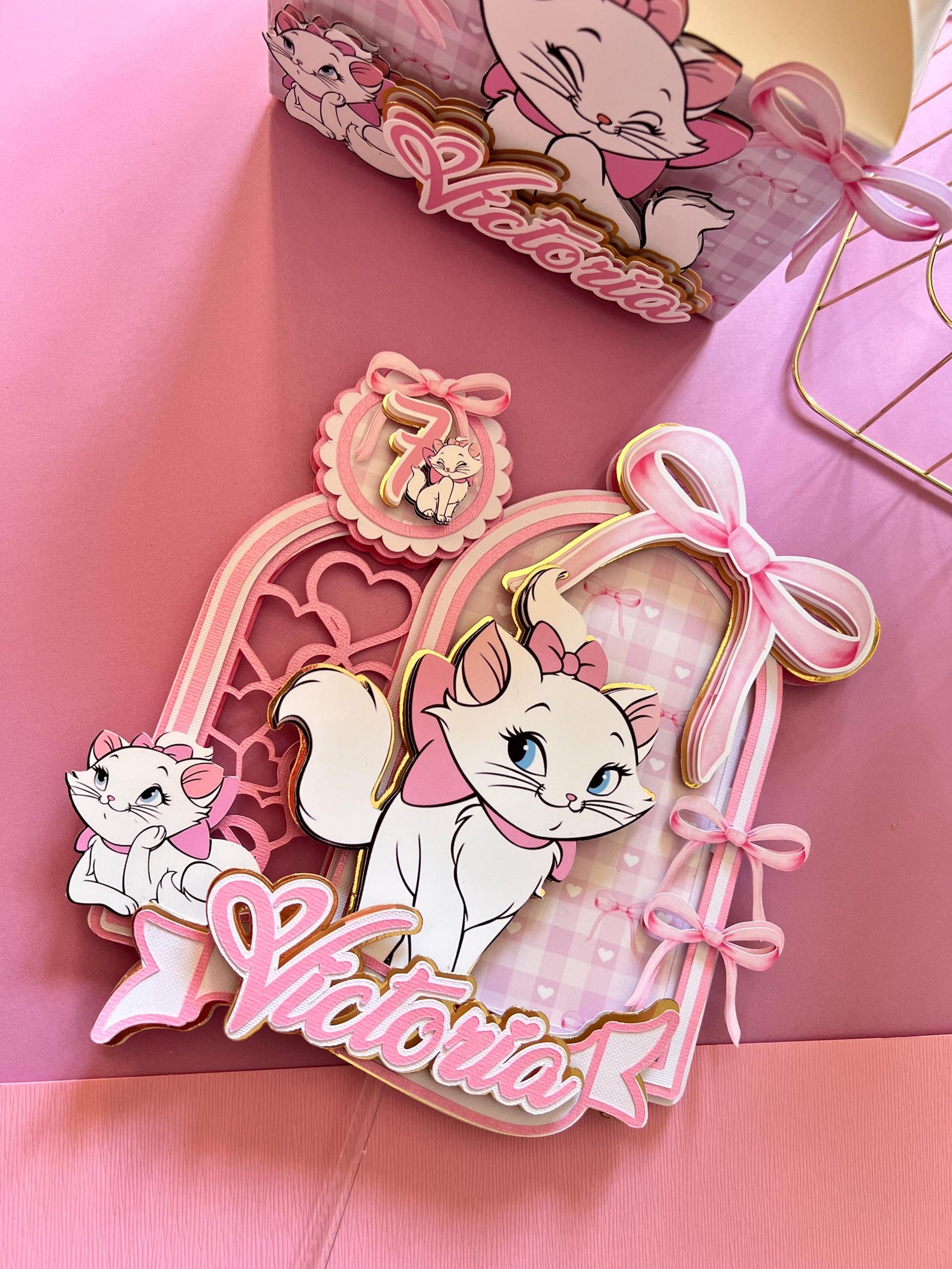 Cat Cake Topper, Cat Marie Cake Topper, Cat Party Decor, Kitten Favor ...