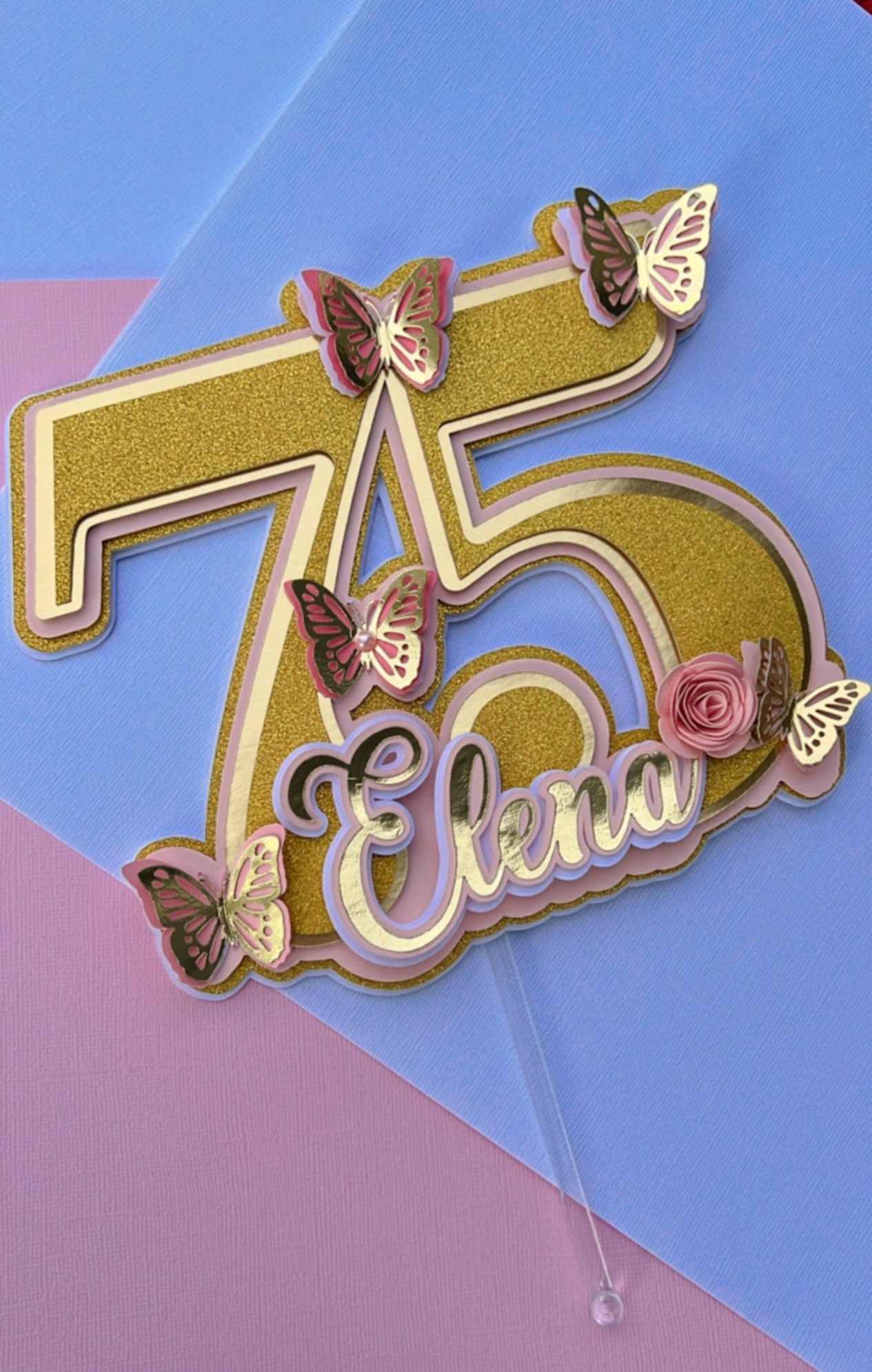 Number Cake Topper Butterflies Cake Topper Adults Cake - Etsy