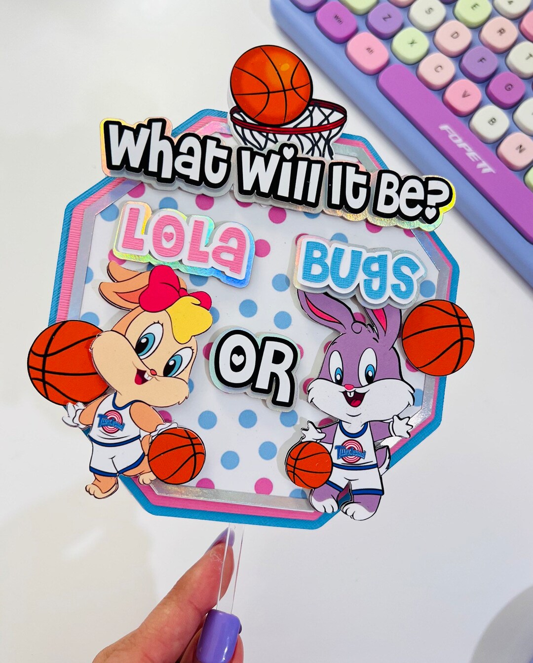 Gender Reveal Cake Topper Space Jam Cake Topper Space Jam - Etsy