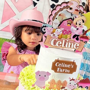 Minnie Mouse Farm Cake Topper, , Mickey Mouse Farm, Minnie Mouse Cake ...