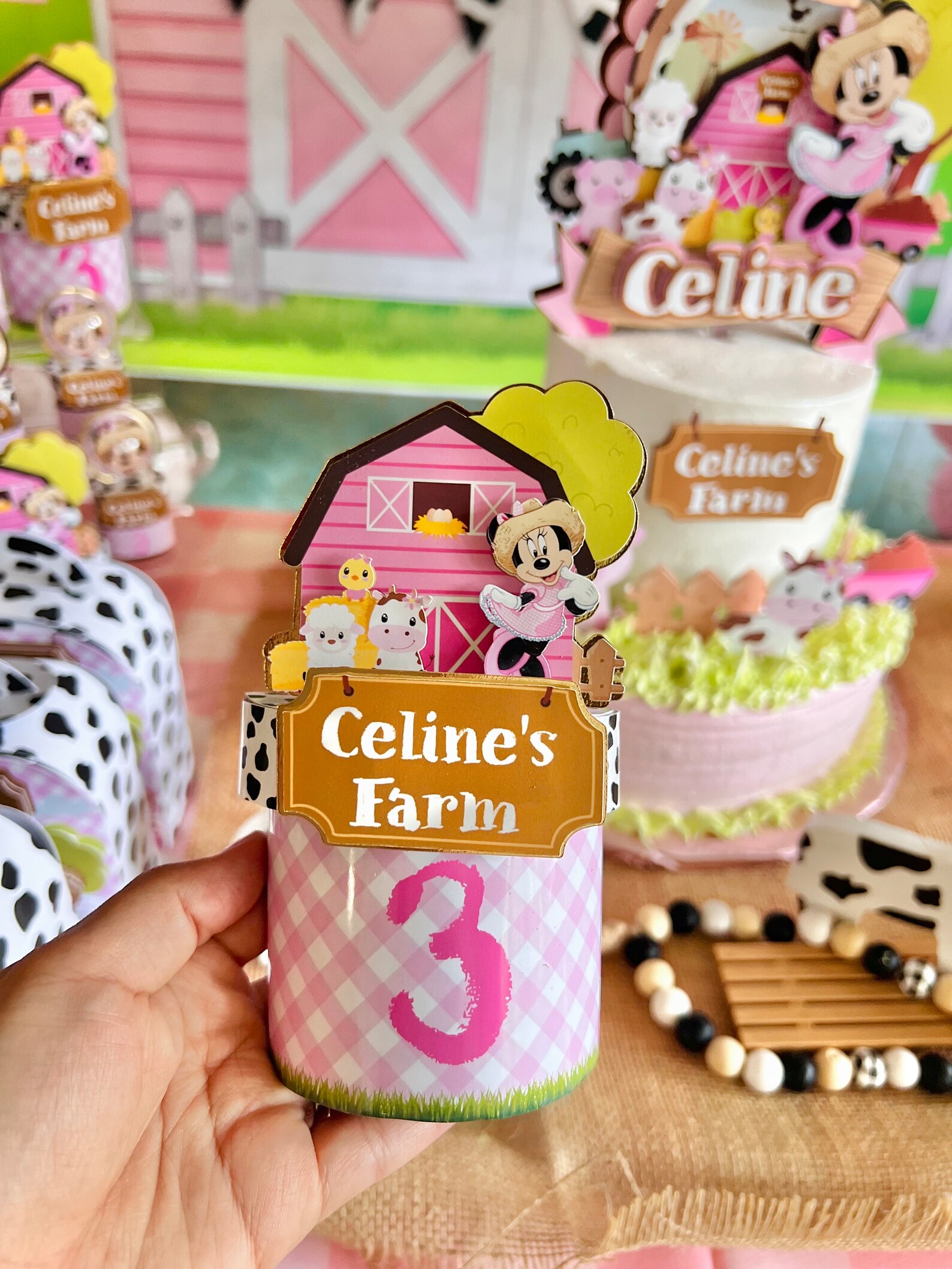 Minnie Mouse Farm Cake Topper, , Mickey Mouse Farm, Minnie Mouse Cake ...