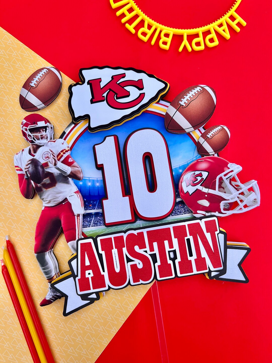 Kansas City Cake Topper, Patrick Mahomes Cake Topper, Football Cake ...