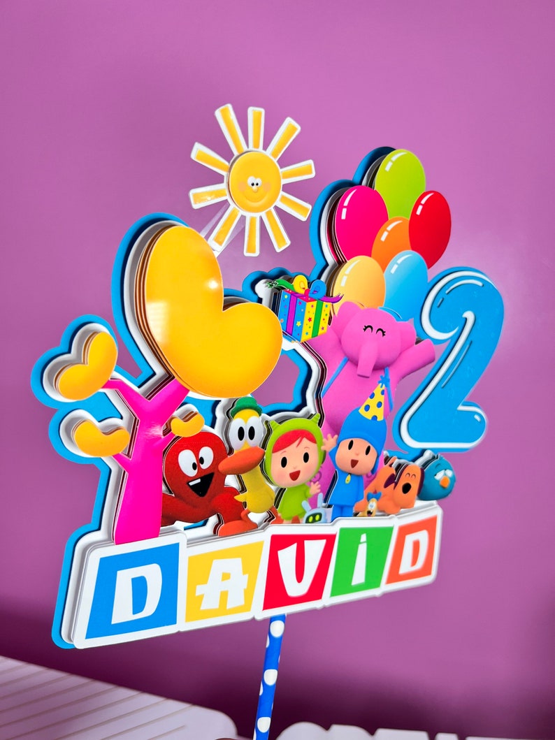 Inspired Pocoyo Cake Topper, Pocoyo Custom Decor, Pocky Party Decor ...