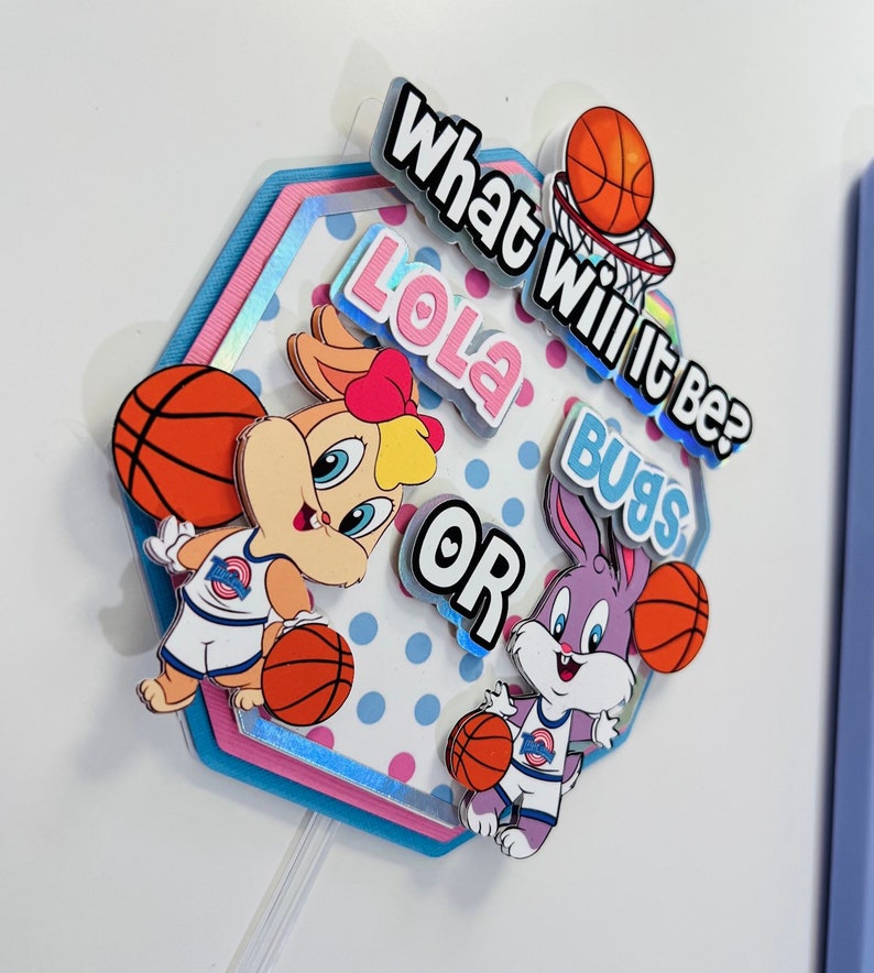 Gender Reveal Cake Topper, Space Jam Cake Topper, Space Jam Gender ...