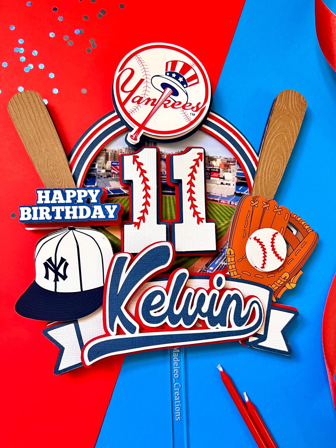 Yankees Cake Topper, Baseball Cake Topper, Los Yankiscake Topper ...