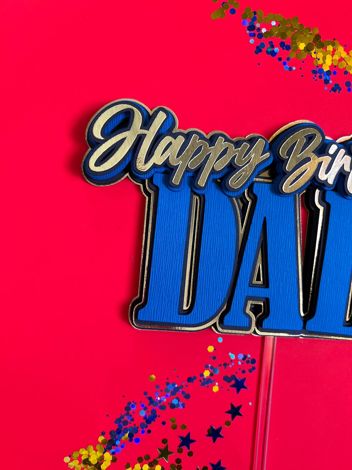 Dad Cake Topper 3D, Name Toppers, Das 3D Cake Topper , Dad Party ...
