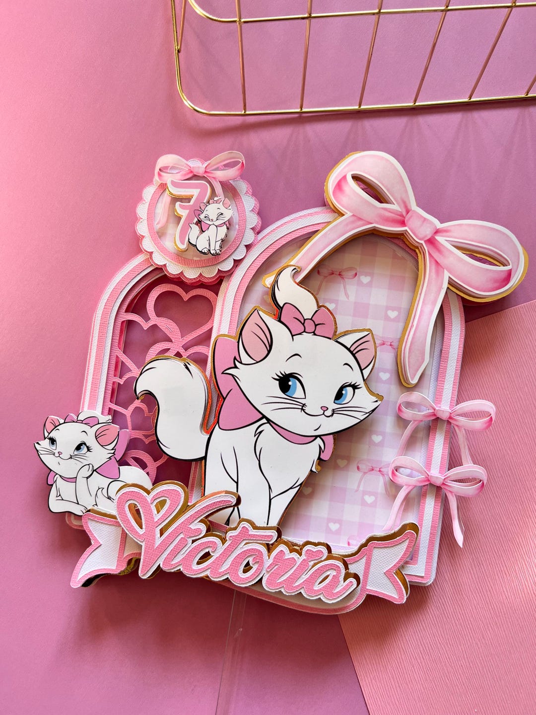 Cute Cat Cake Topper, Kitty Party Decor, Valentines Cake Topper, Kitten ...