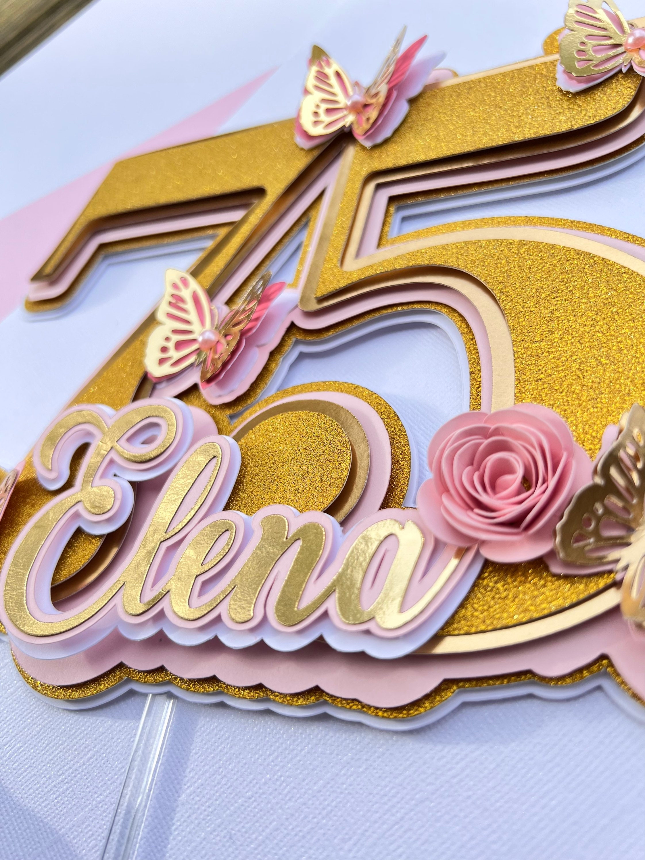 Number Cake Topper Butterflies Cake Topper Adults Cake - Etsy