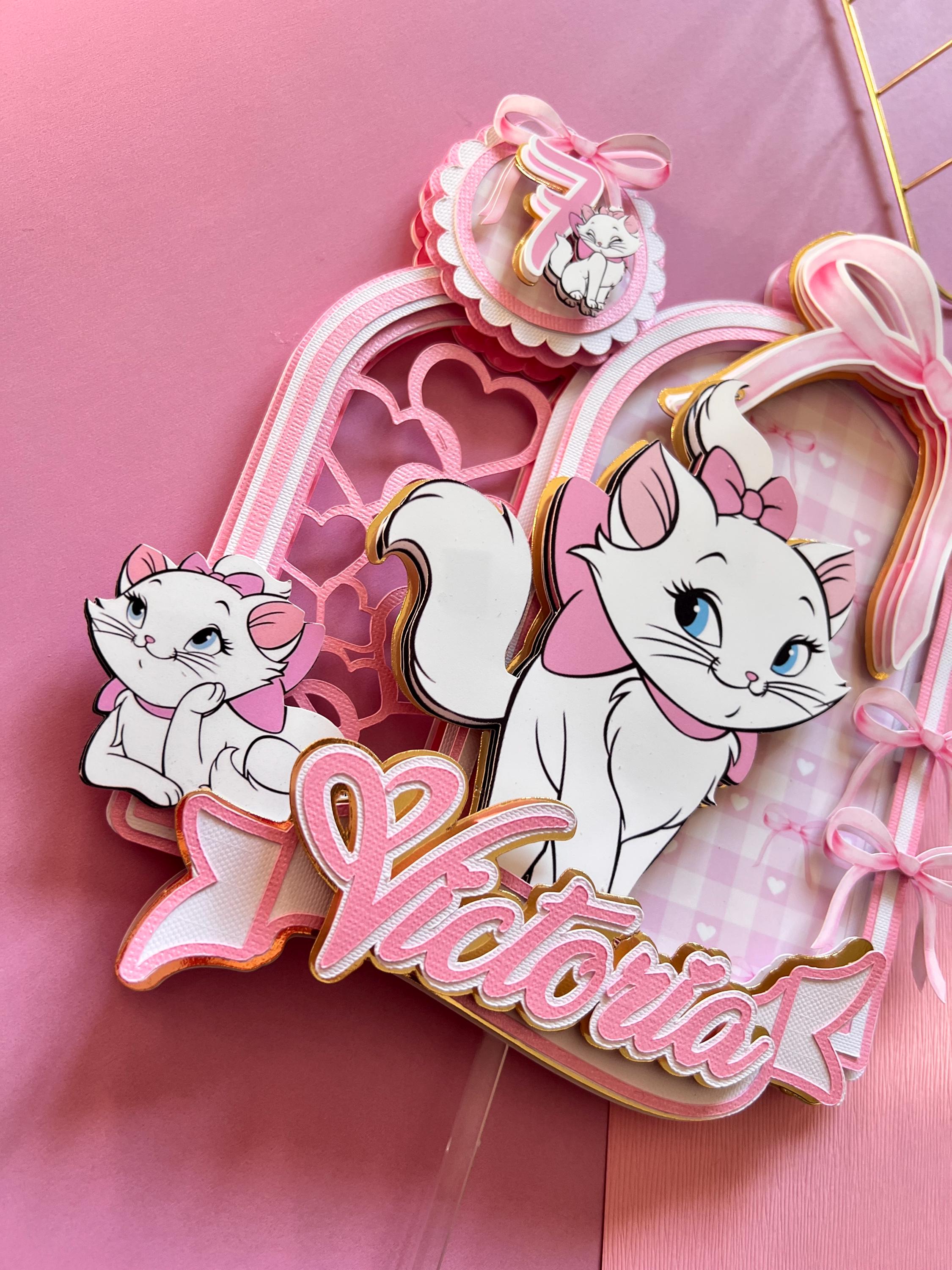 Cat Cake Topper, Cat Marie Cake Topper, Cat Party Decor, Kitten Favor ...