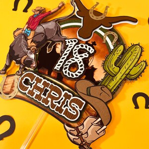 Bull Ridding Cake Topper, Rodeo Cake Topper, Cow Boy Cake Topper ...