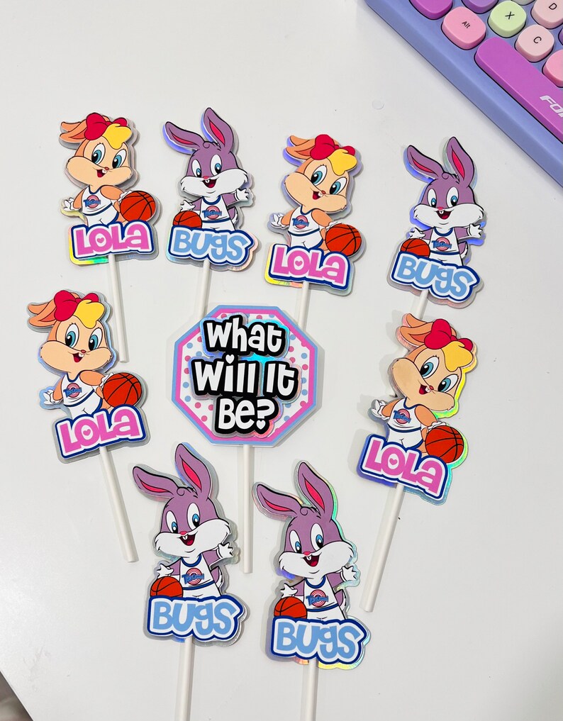 Gender Reveal Cake Topper, Space Jam Cake Topper, Space Jam Gender ...