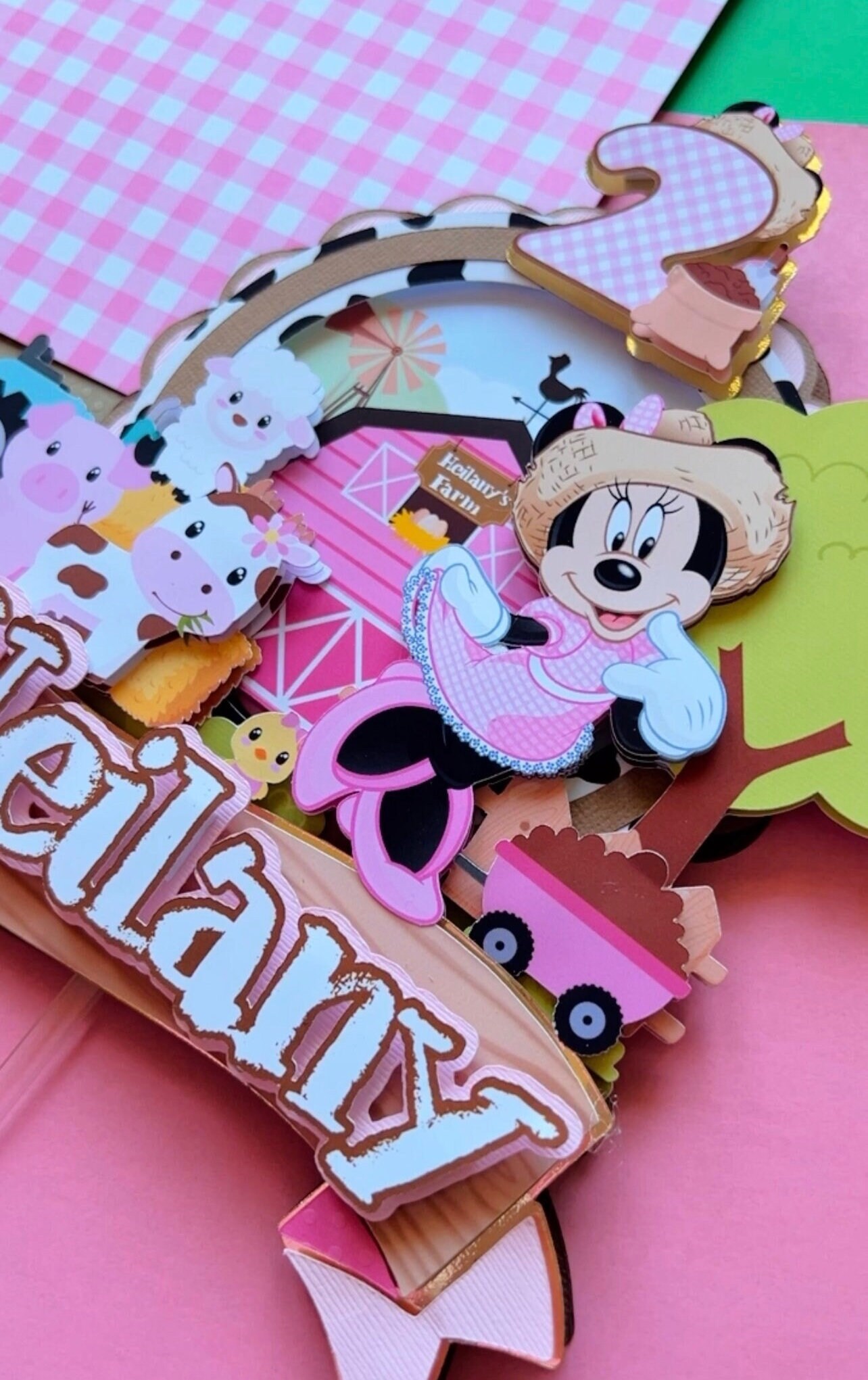 Minnie Mouse Farm Cake Topper, , Mickey Mouse Farm, Minnie Mouse Cake ...