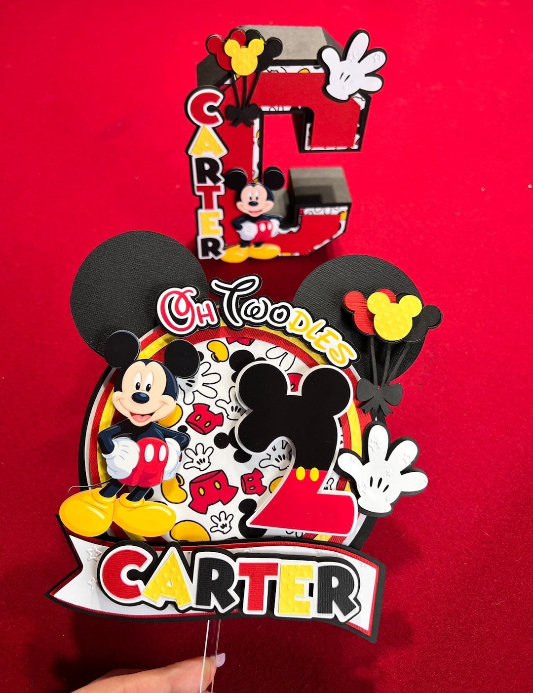 Mickey Mouse Inspired Cake Topper Classic Mickey Mouse Cake - Etsy