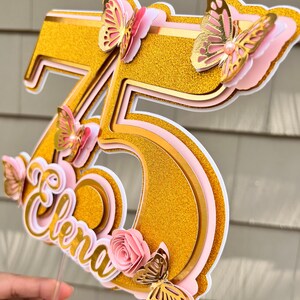 Number Cake Topper, Butterflies Cake Topper, Adults Cake Topper, 75 ...