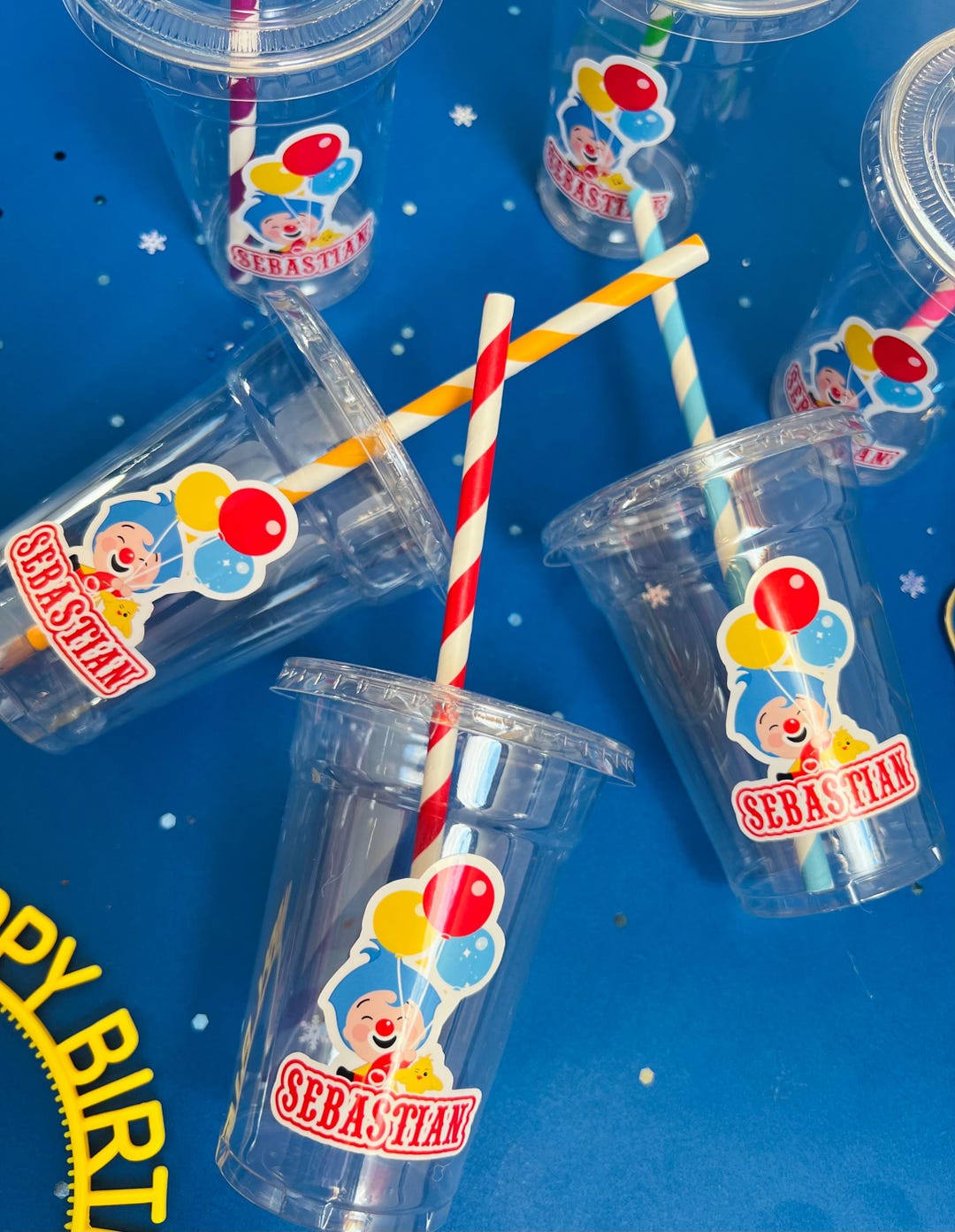 Personalized Kids Cups, Disposable Cups Party, Party Stickers, Stickers ...