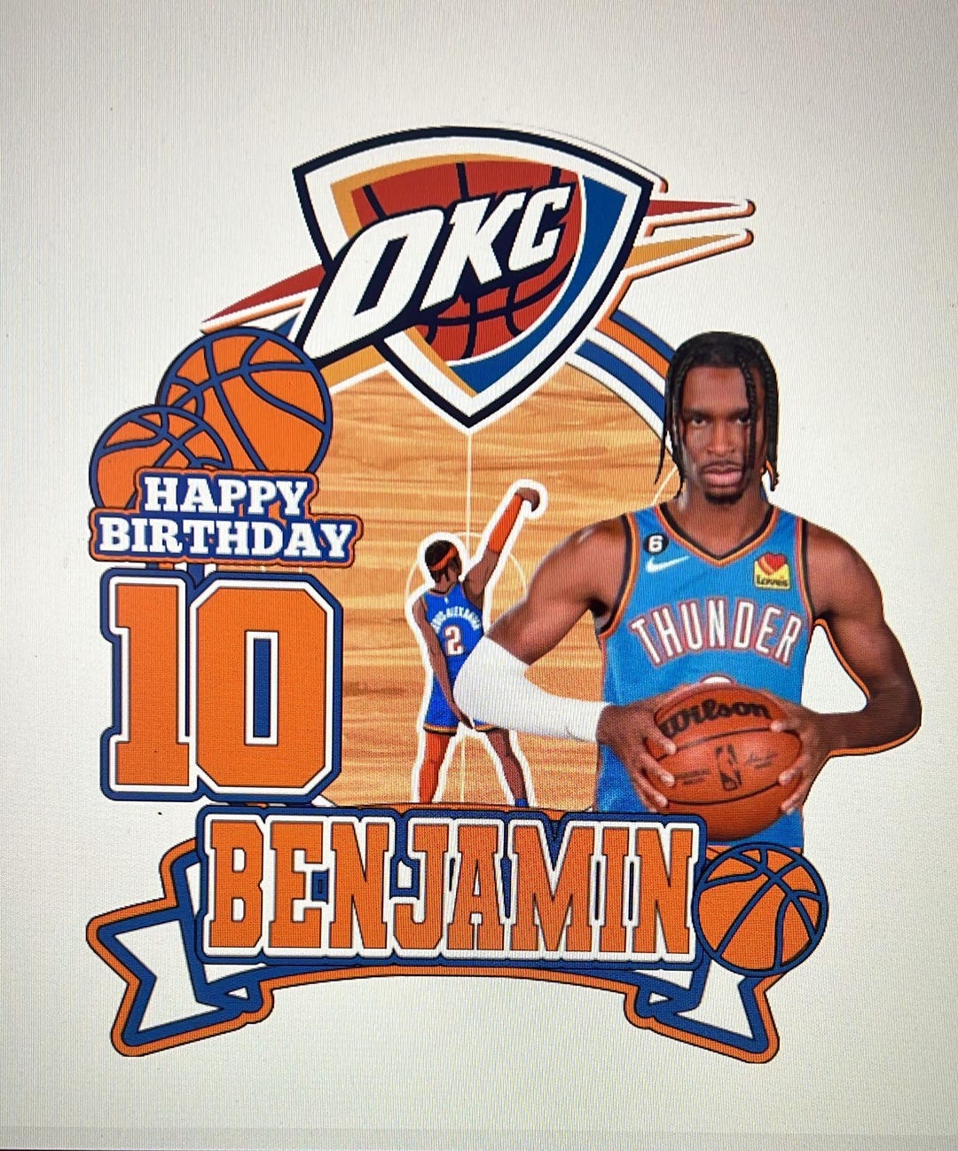 Okc Thunder Cake Topper, Basketball Cake Topper, NBA Cake Topper ...