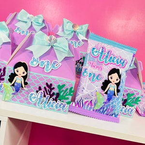 Mermaid Favor Boxes, Mermaid Treat Boxes, Mermaid Party, Under the Sea ...