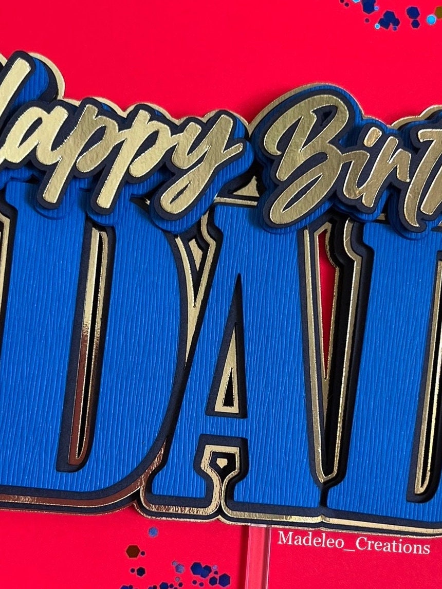 Dad Cake Topper 3D, Name Toppers, Das 3D Cake Topper , Dad Party ...