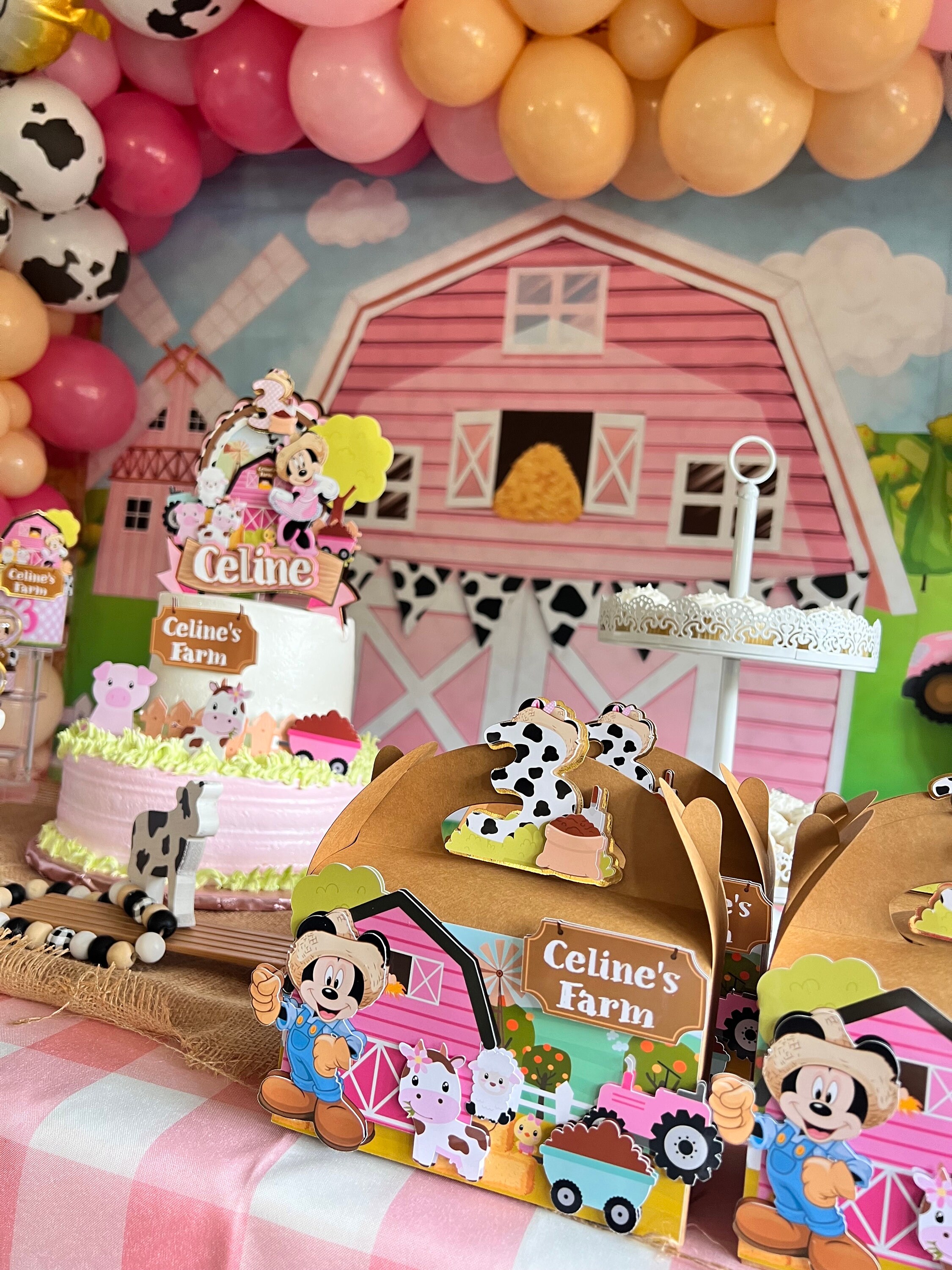 Minnie Mouse Farm Cake Topper, , Mickey Mouse Farm, Minnie Mouse Cake ...
