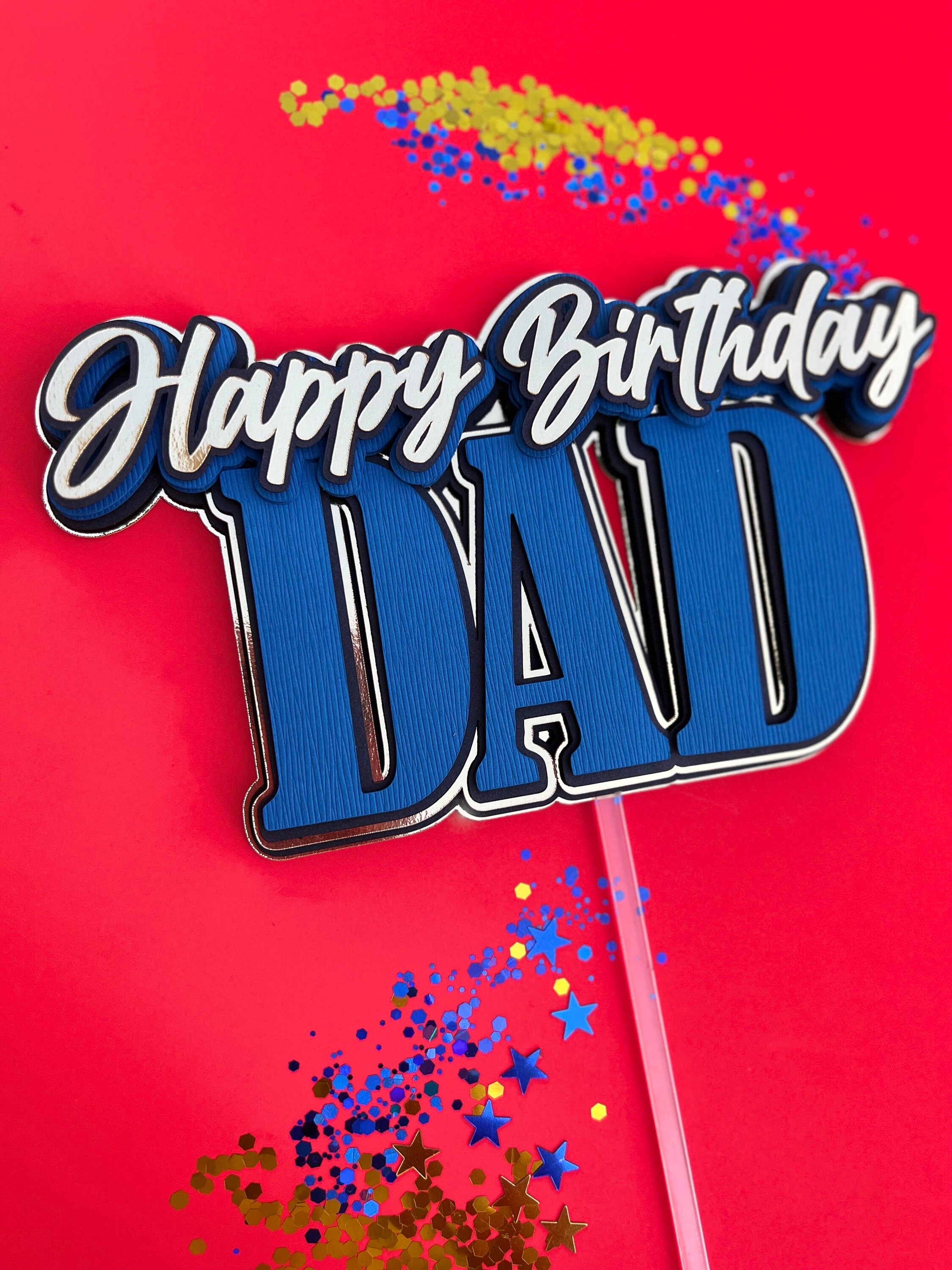 Dad Cake Topper 3D, Name Toppers, Das 3D Cake Topper , Dad Party ...