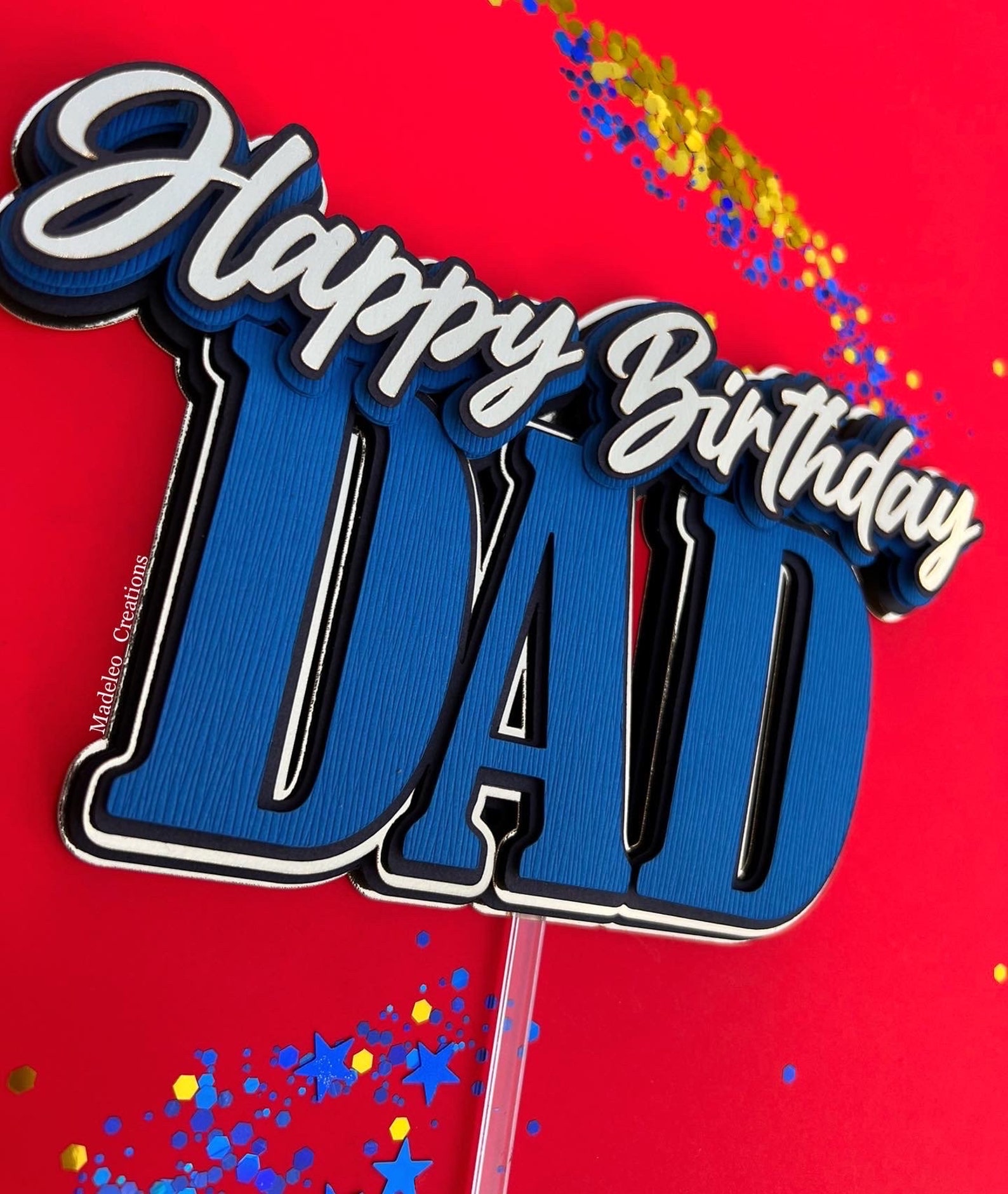 Dad Cake Topper 3D, Name Toppers, Das 3D Cake Topper , Dad Party ...
