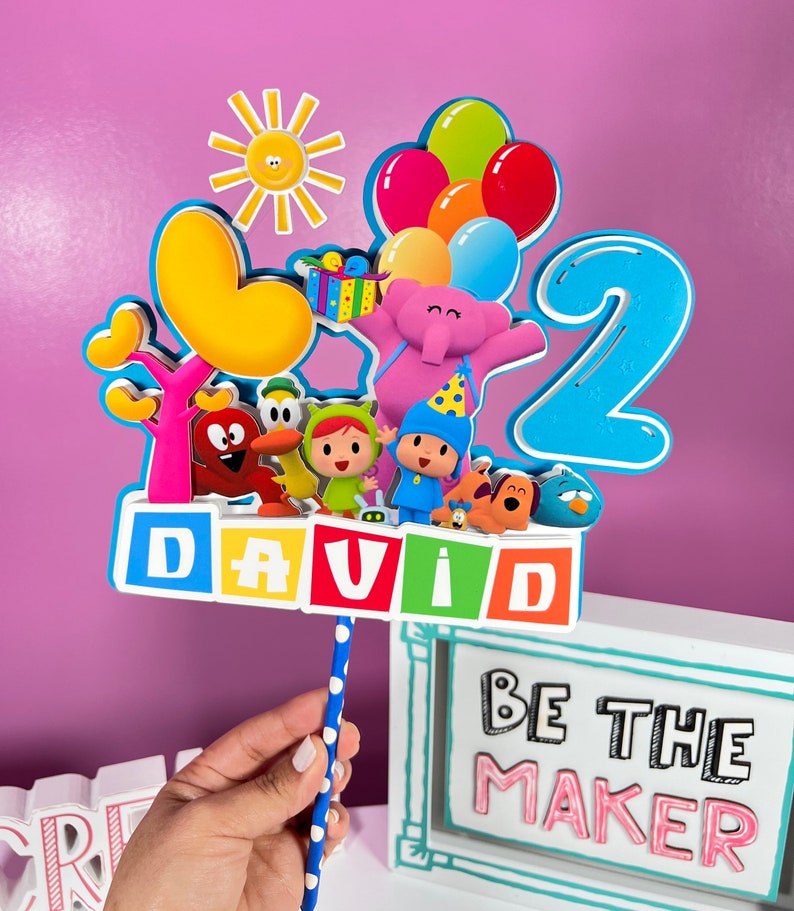 Inspired Pocoyo Cake Topper, Pocoyo Custom Decor, Pocky Party Decor ...