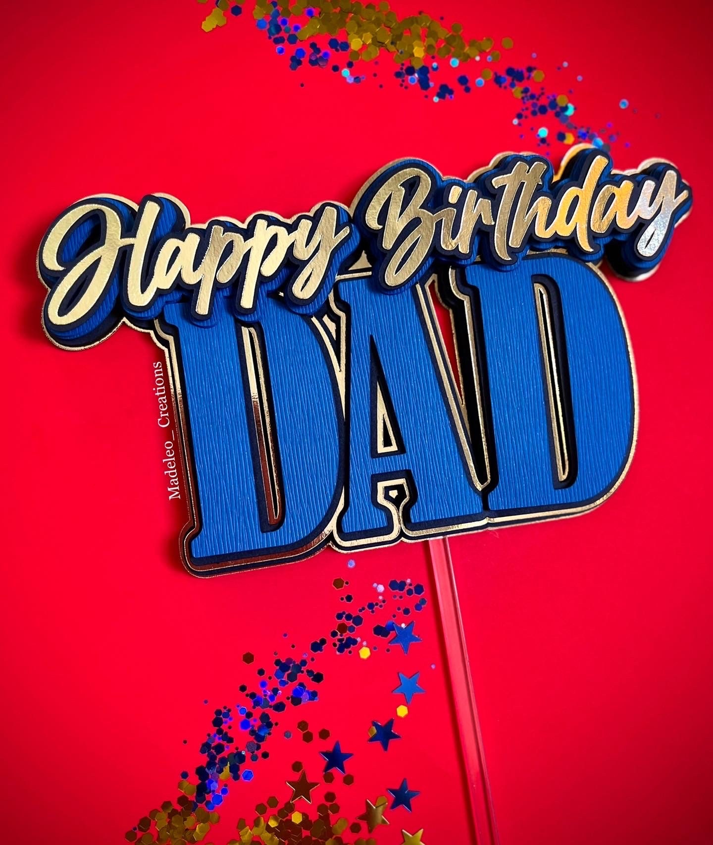 Dad Cake Topper 3D, Name Toppers, Das 3D Cake Topper , Dad Party ...