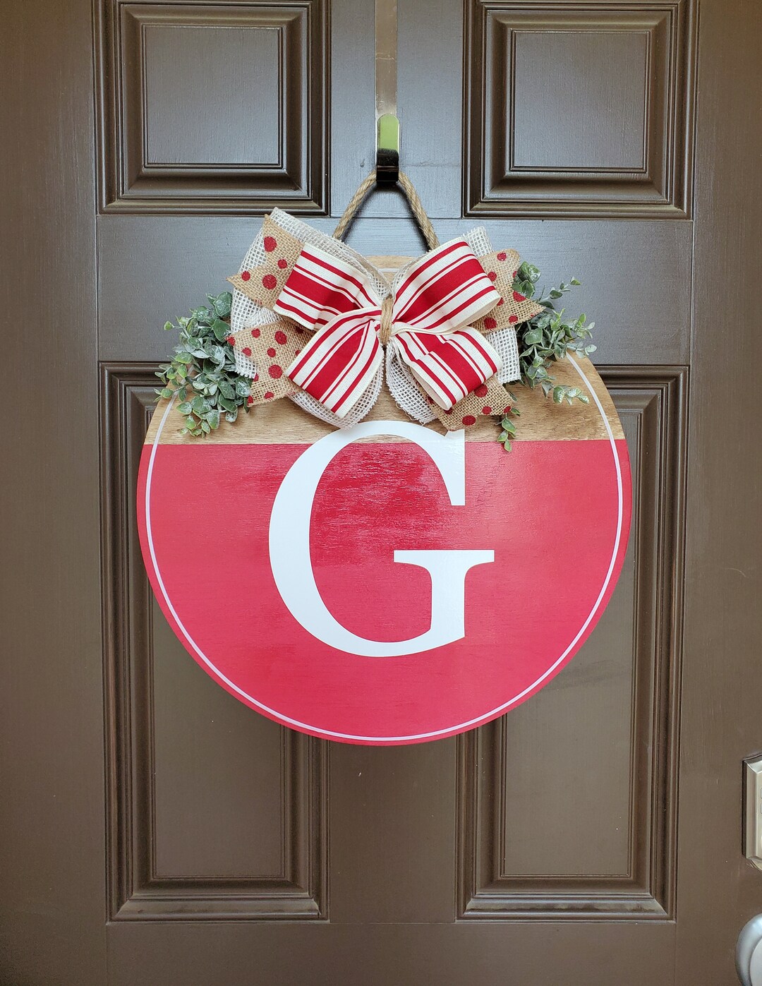 Monogram Wreath Initial Wreath Door Hanger Wreath - Etsy