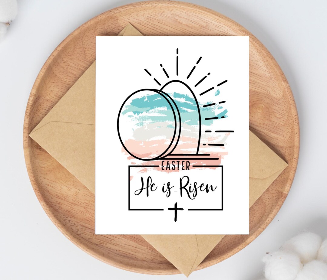 He is Risen Greeting Card | Christian Easter Card | 4.25 X 5.5 Inches ...