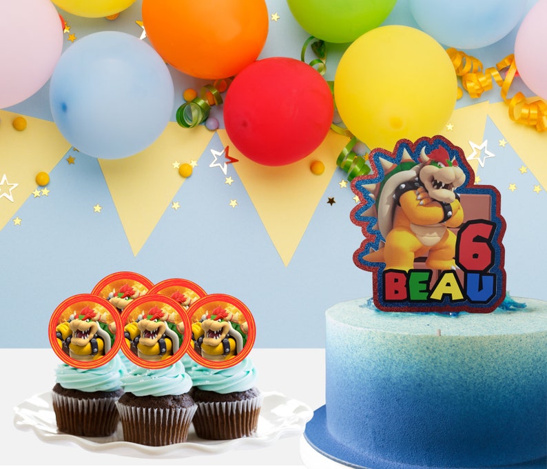 Personalized Super Mario, Bowser Cake Topper - Etsy