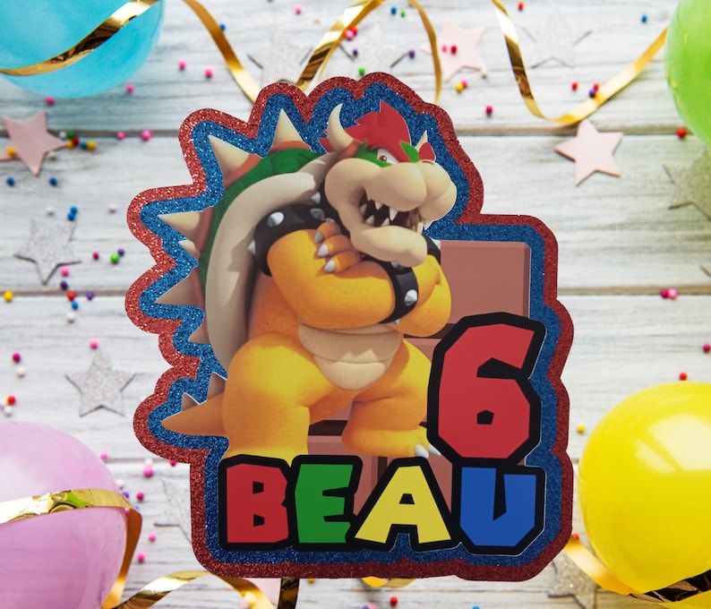 Personalized Super Mario, Bowser Cake Topper - Etsy