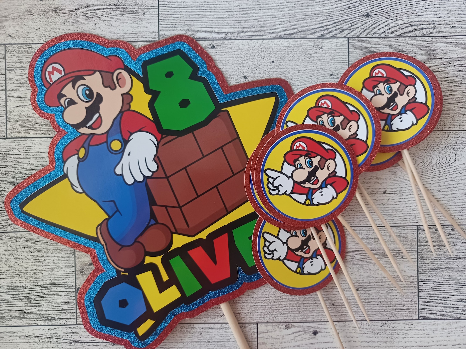 Personalized Super Mario, Bowser Cake Topper - Etsy
