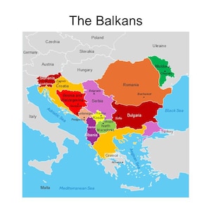 Editable Powerpoint Map of the Balkans – Including Albania, Bosnia and ...
