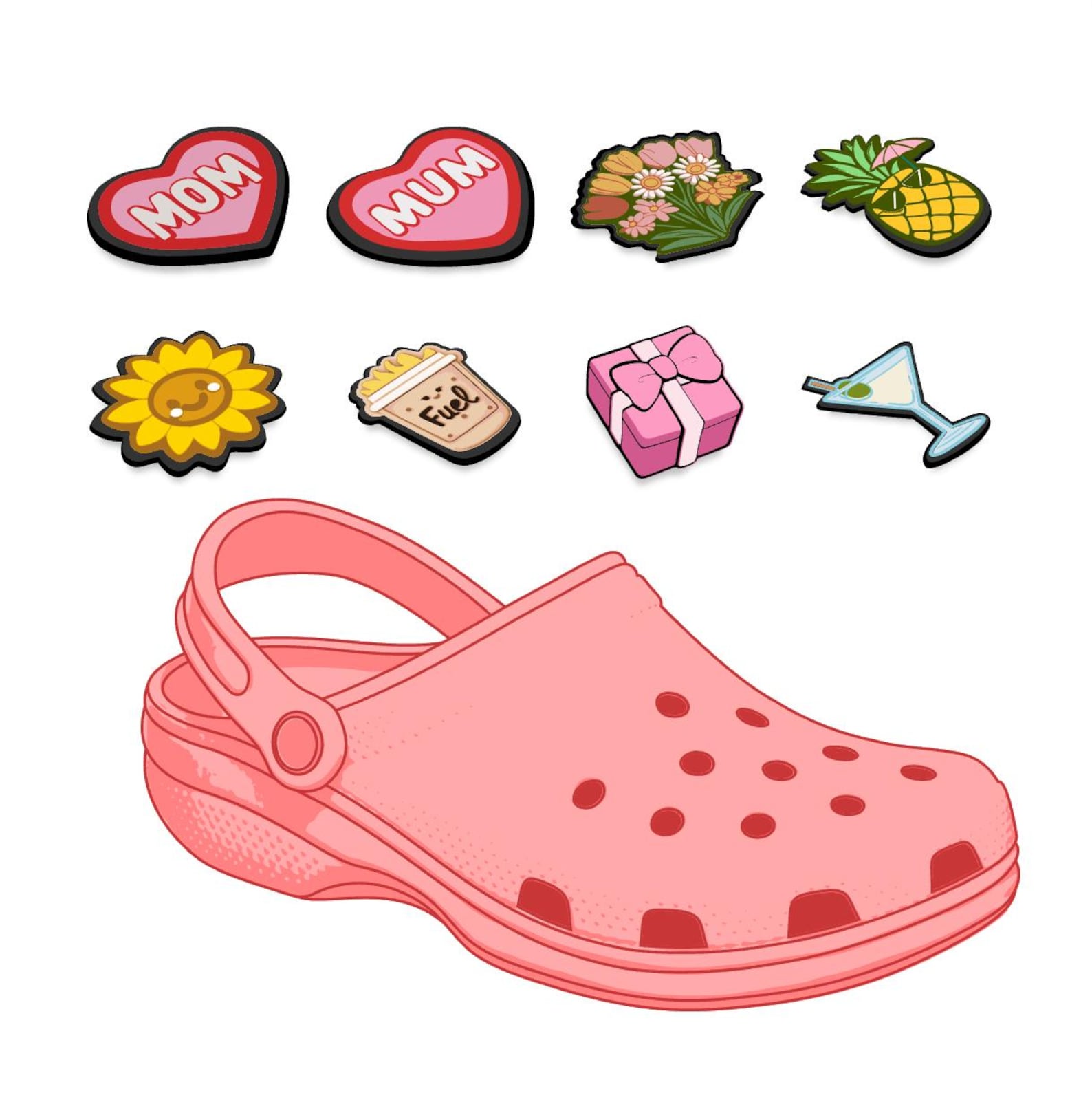 Croc Shoe Clipart Bundle – PNG, SVG, Powerpoint, Croc Shoe, Croc Shoe ...