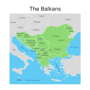 Editable Powerpoint Map of the Balkans – Including Albania, Bosnia and ...