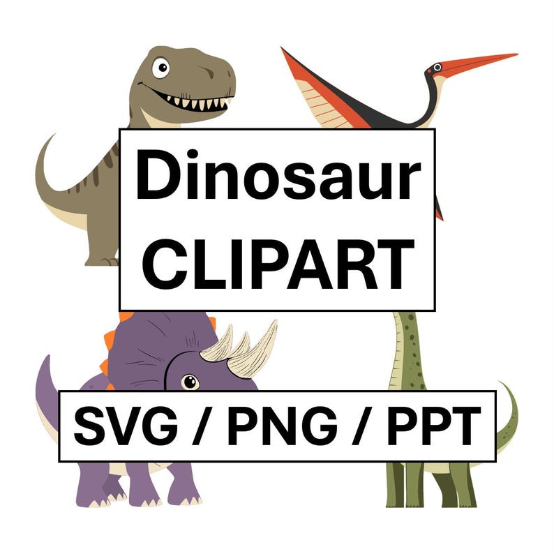 Dinosaur Clipart Bundle – PNG, SVG, Powerpoint, Dino Clipart, T. Rex ...