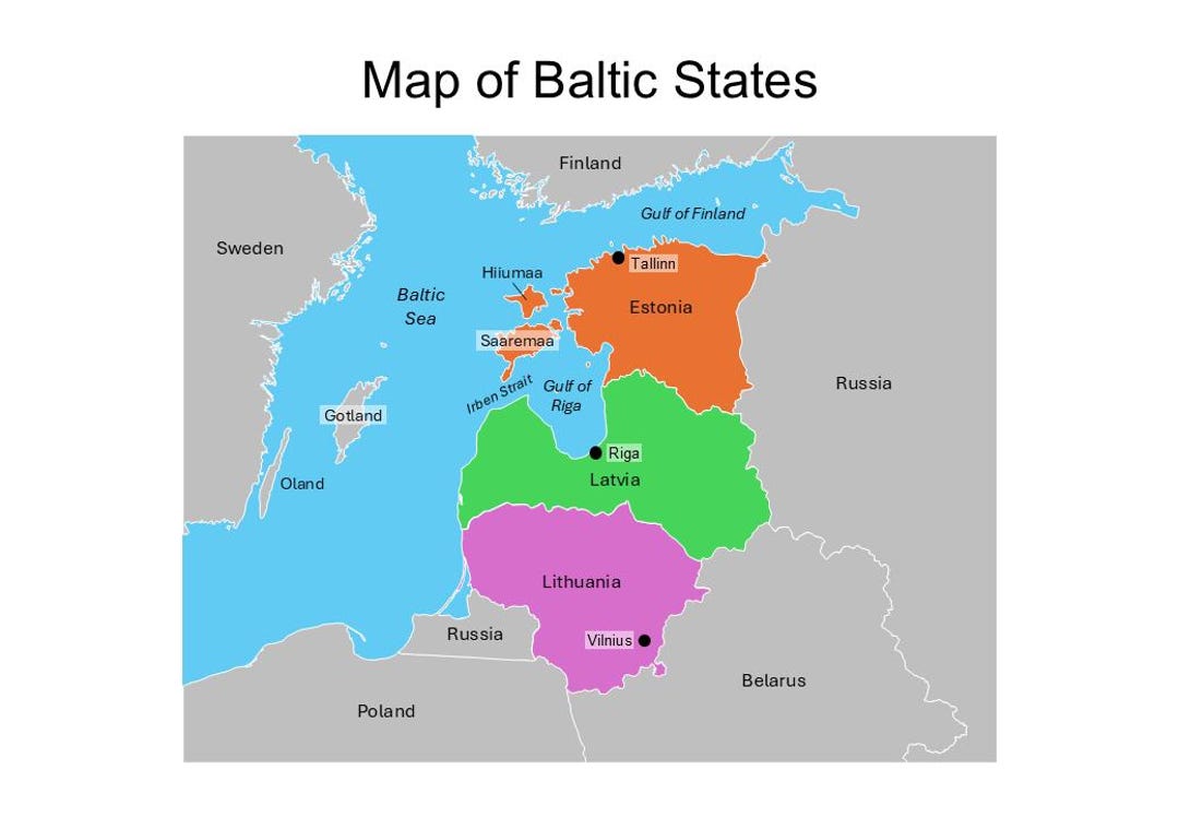 Editable Powerpoint Map of the Baltic States – Including: Estonia ...