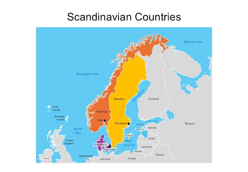 Editable Powerpoint Map of Scandinavian Countries – Including Norway ...