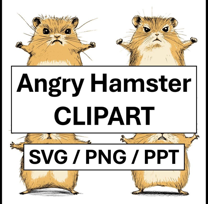 Angry Hamster Meme Clipart Bundle – PNG, SVG, and Powerpoint Formats ...