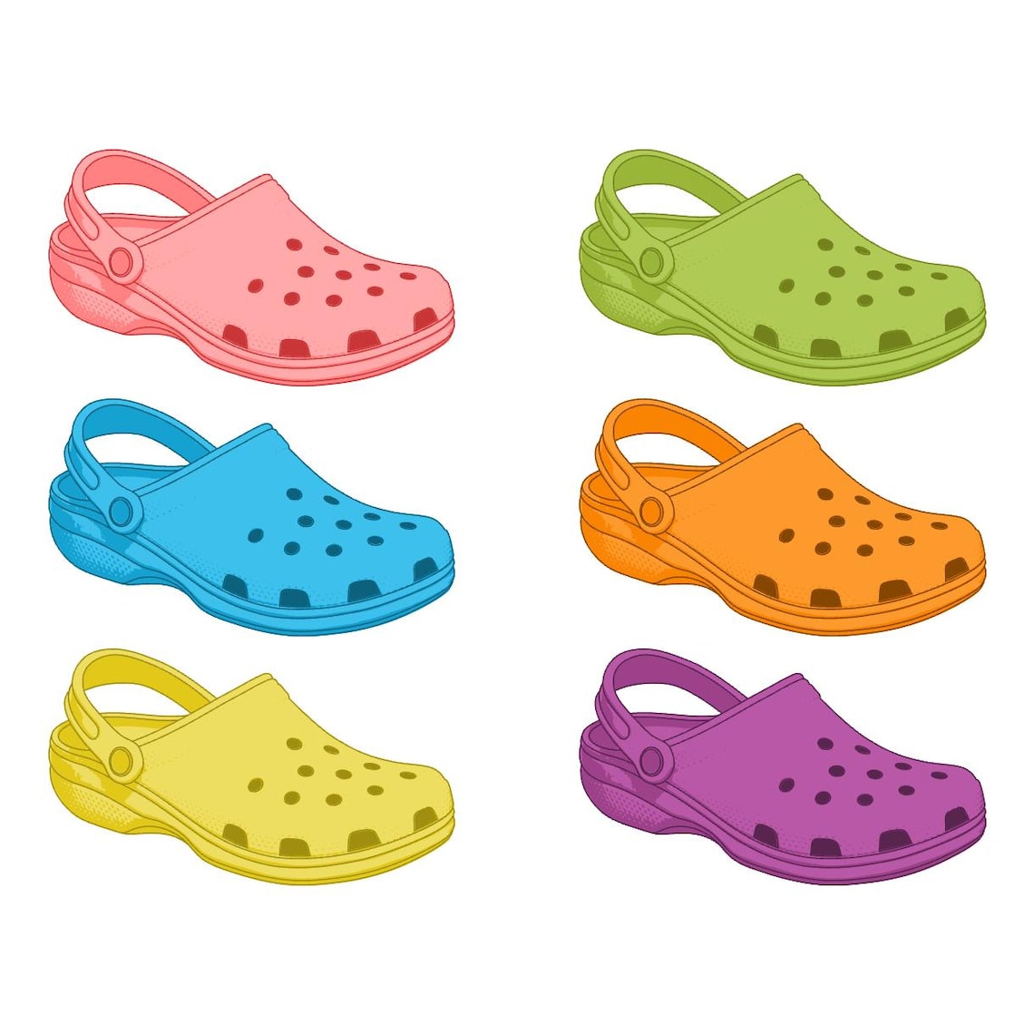 Croc Shoe Clipart Bundle – PNG, SVG, Powerpoint, Croc Shoe, Croc Shoe ...