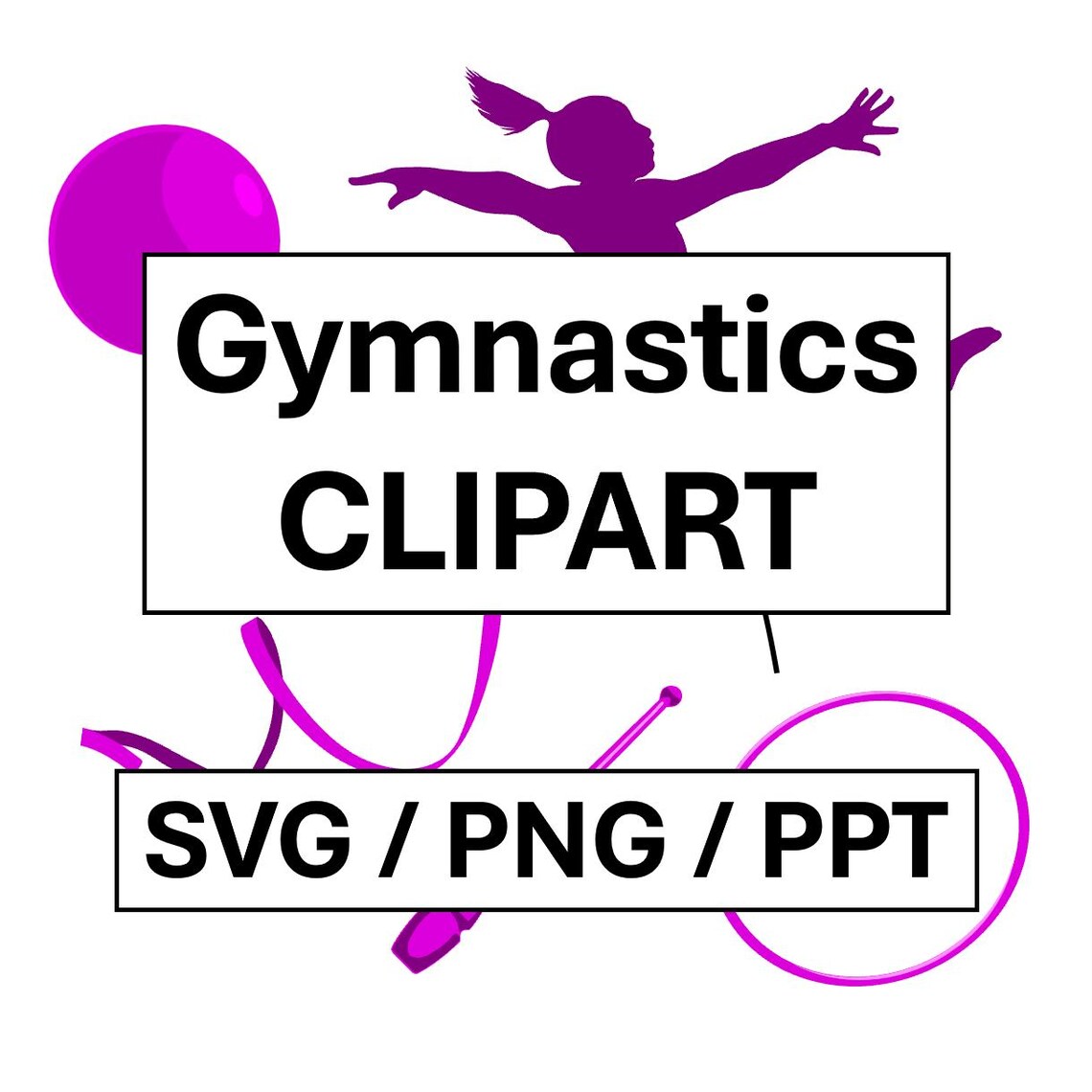 Gymnastics Clipart Bundle – PNG, SVG, Powerpoint, Gymnast PNG ...